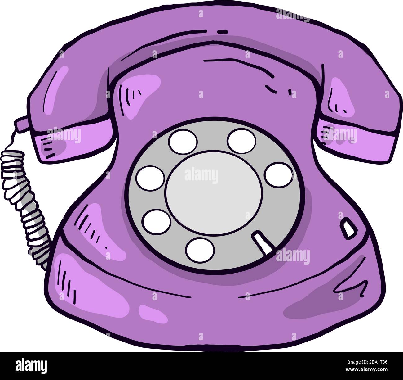 Purple telephone ,illustration, vector on white background Stock Vector ...