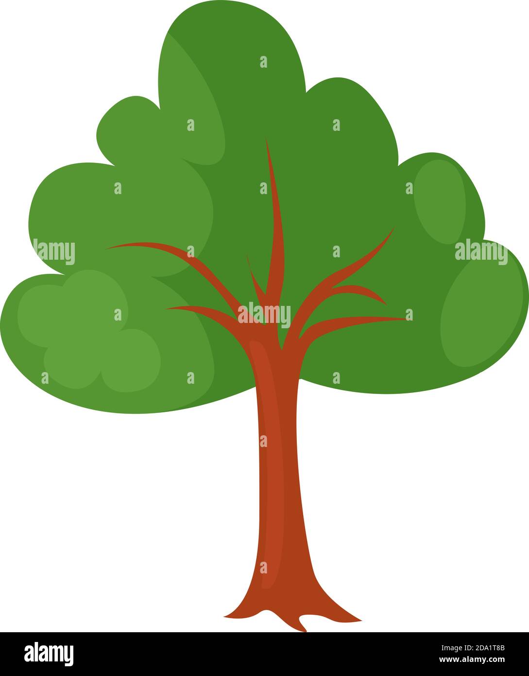Big green tree, illustration, vector on white background Stock Vector ...