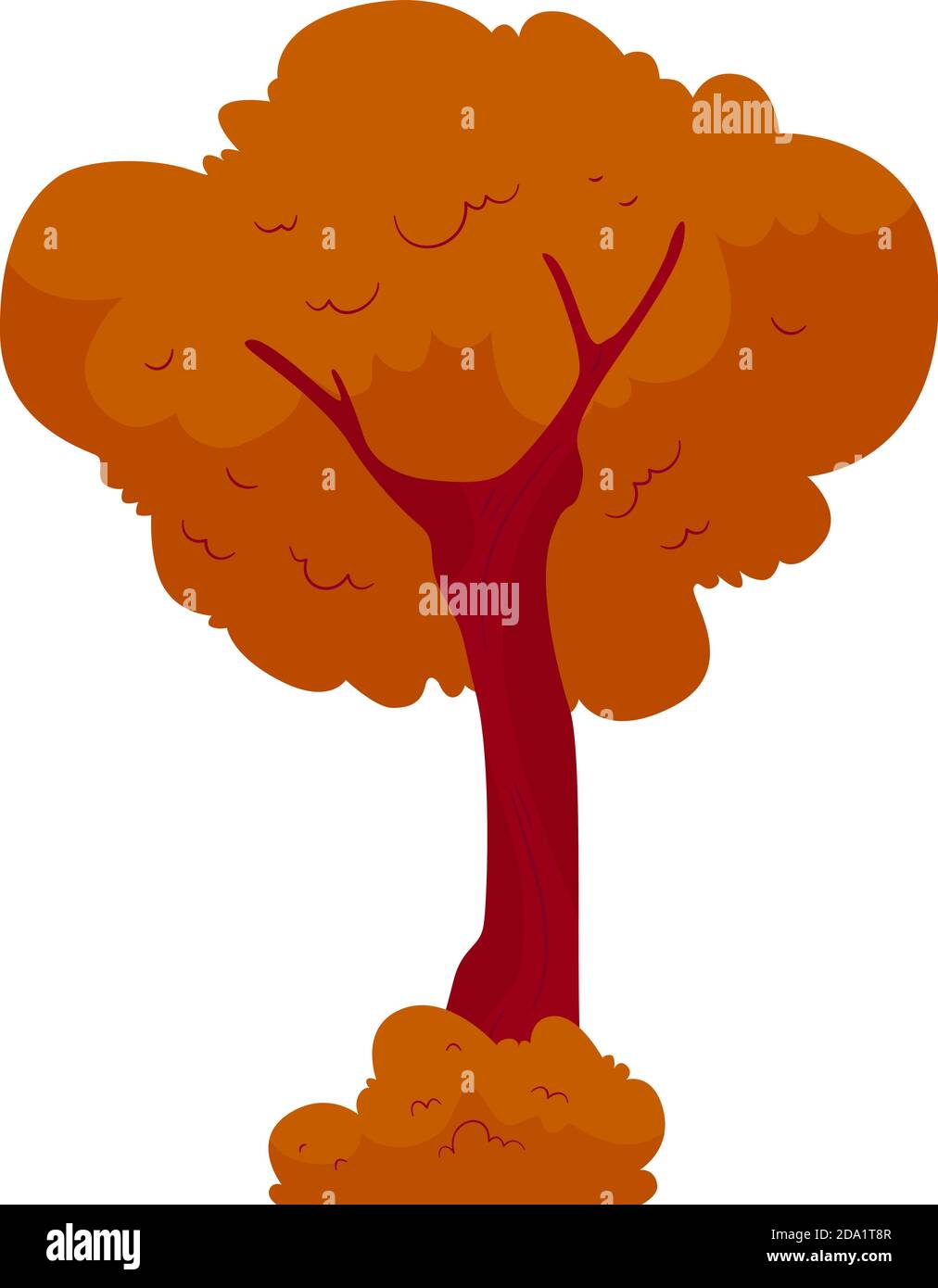 Red tree, illustration, vector on white background Stock Vector Image ...