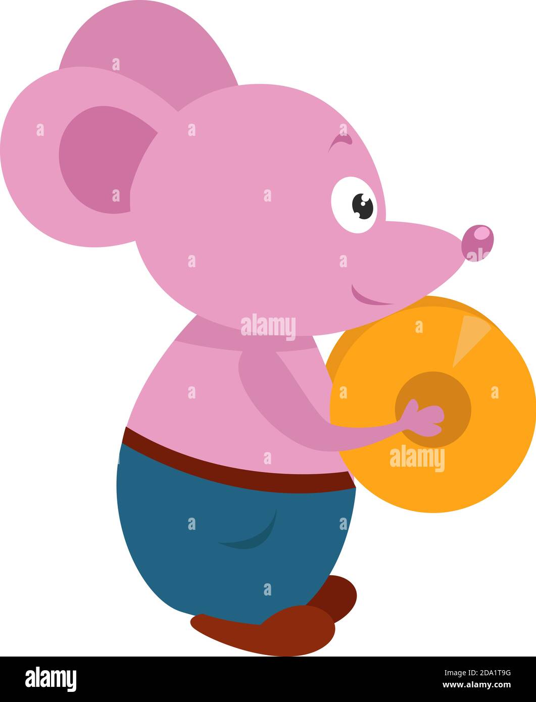 Pink mouse, illustration, vector on white background Stock Vector Image ...