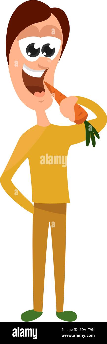 Vegan boy, illustration, vector on white background Stock Vector Image ...