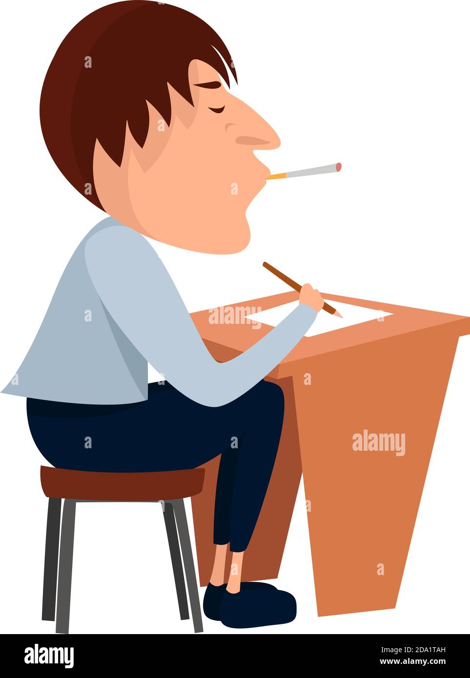 University student writing on Cut Out Stock Images & Pictures - Alamy