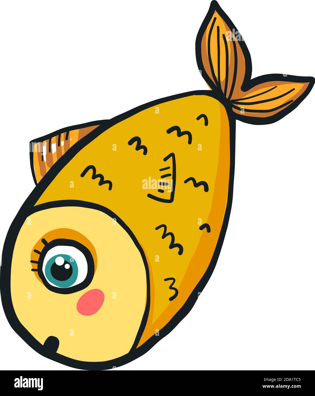 Yellow fish ,illustration, vector on white background Stock Vector ...