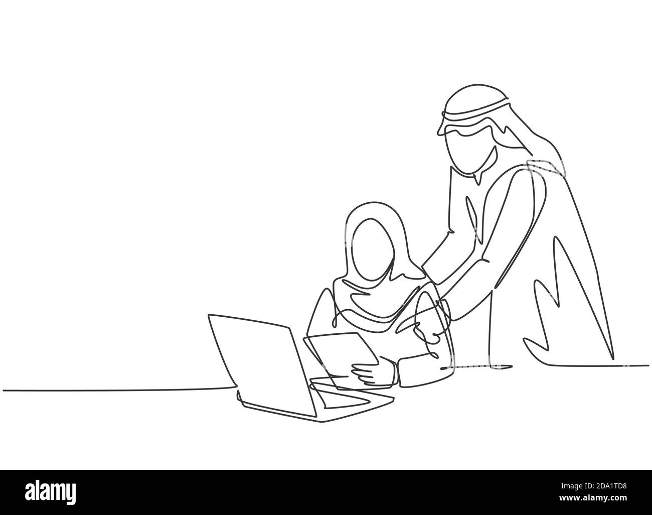 Kandura couple Stock Vector Images - Alamy