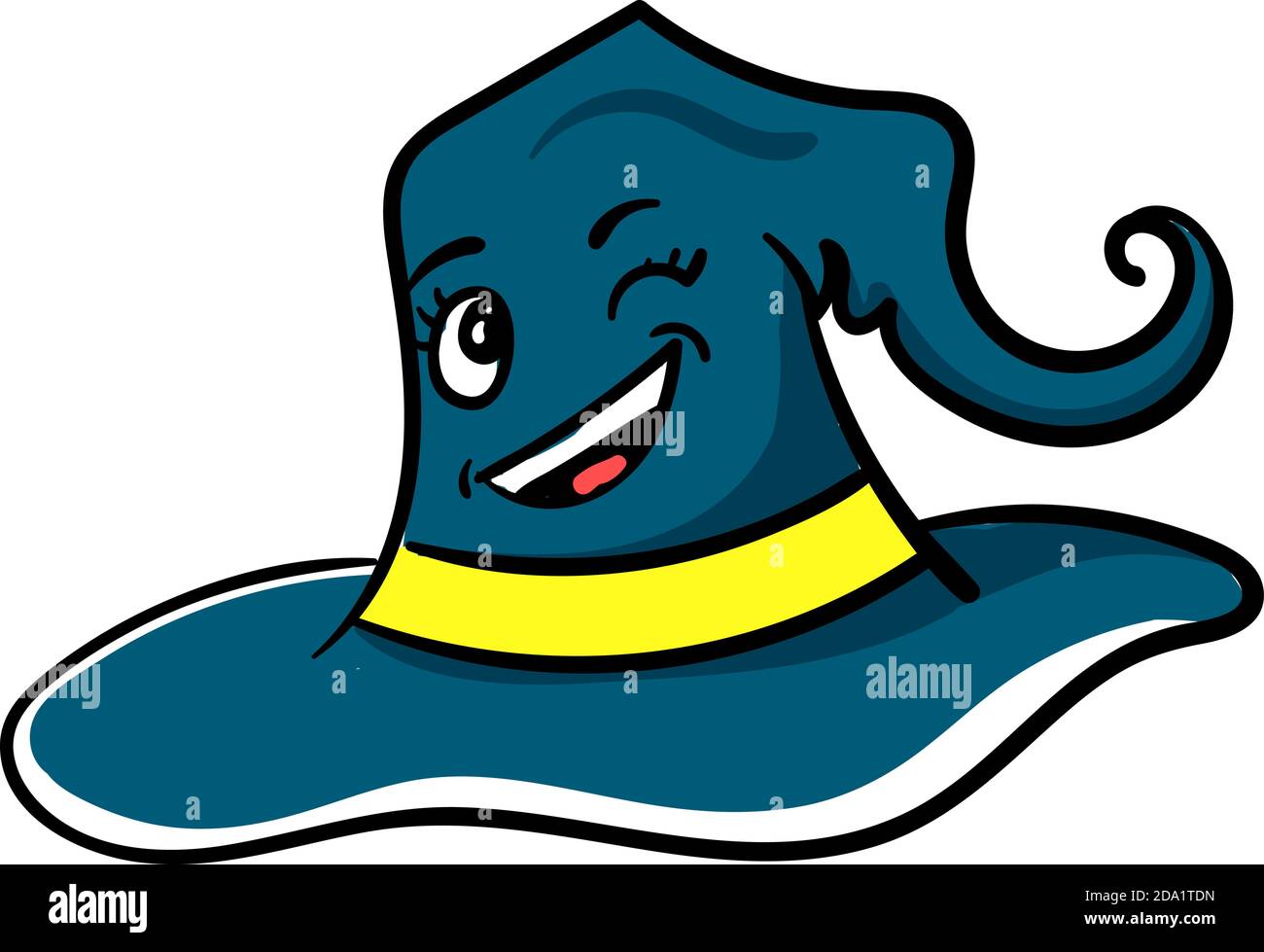 Blue witch hat ,illustration, vector on white background Stock Vector ...