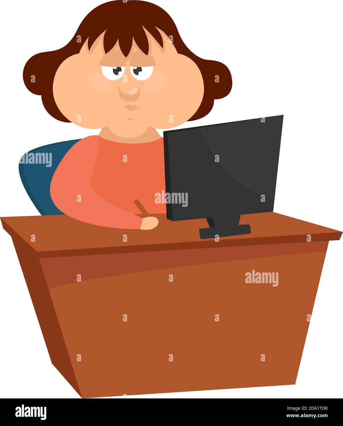 Working woman ,illustration, vector on white background Stock Vector ...