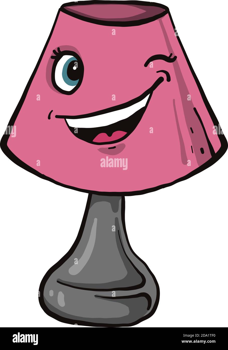 Pink table lamp ,illustration, vector on white background Stock Vector ...