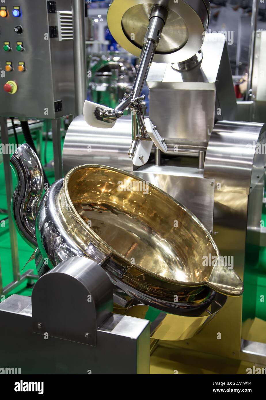 Commercial mixing jacketed kettle for food industry Stock Photo - Alamy