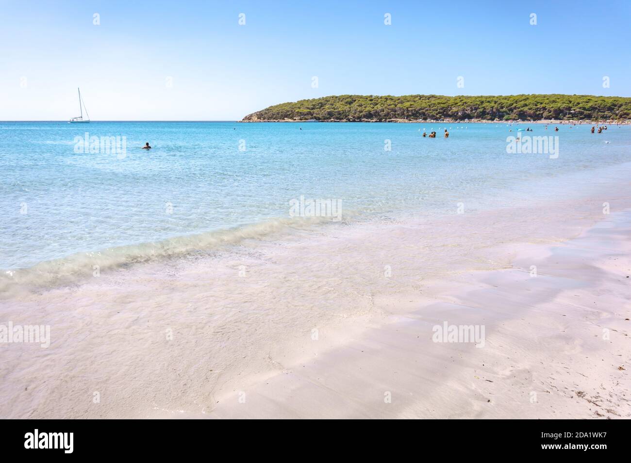 PORTO PINO, SARDINIA, ITALY - SEPTEMBER 6, 2019: Porto Pino beautiful ...