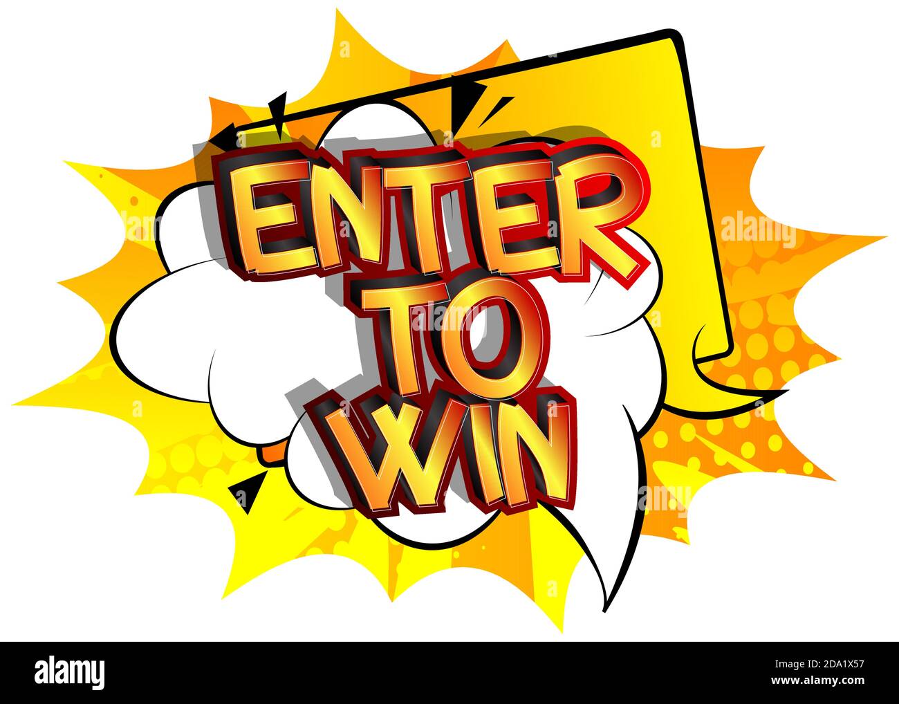 Enter To Win. Comic book style cartoon words on abstract colorful ...