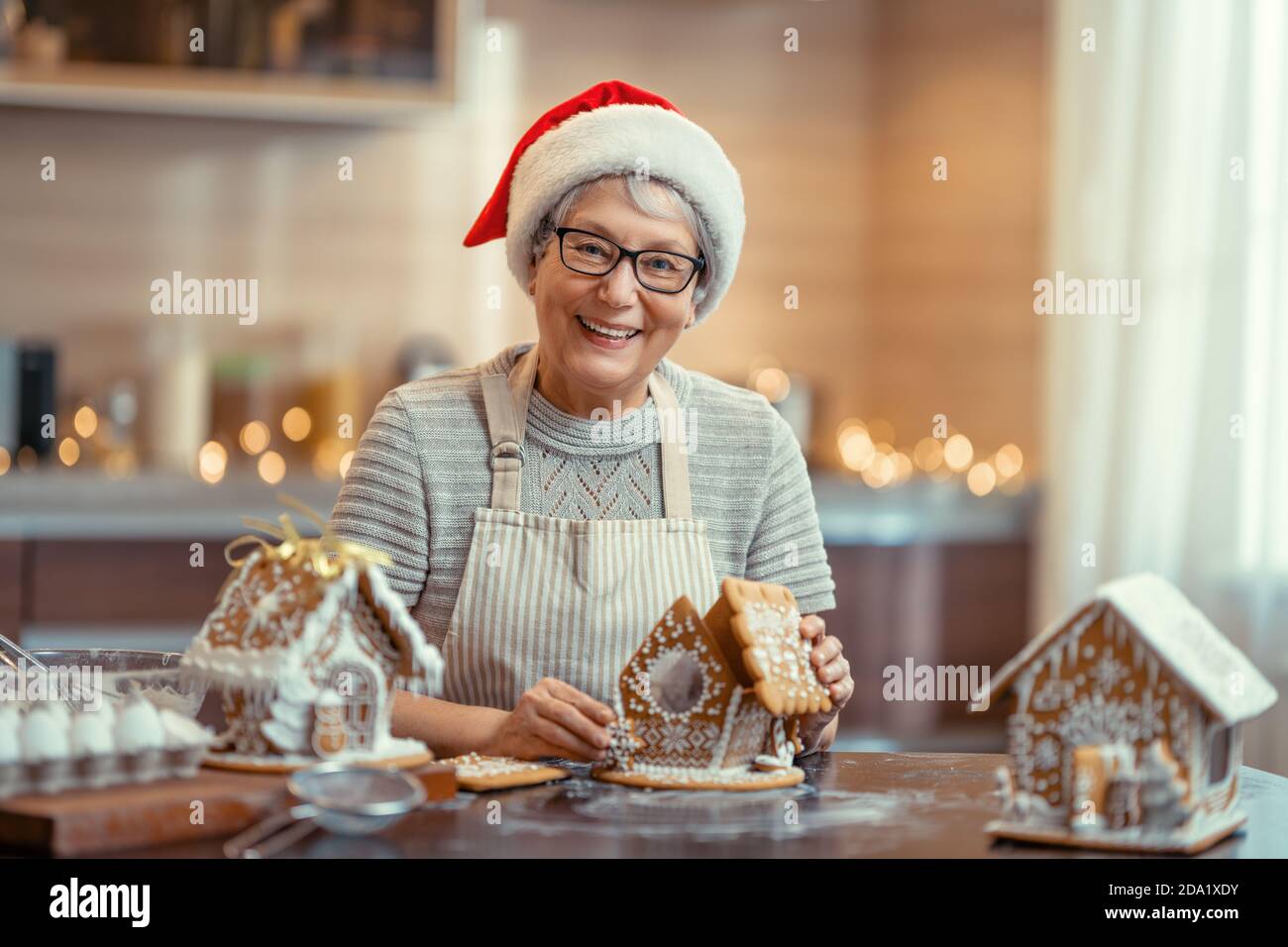 Merry Christmas and Happy Holidays. Family preparation holiday food ...