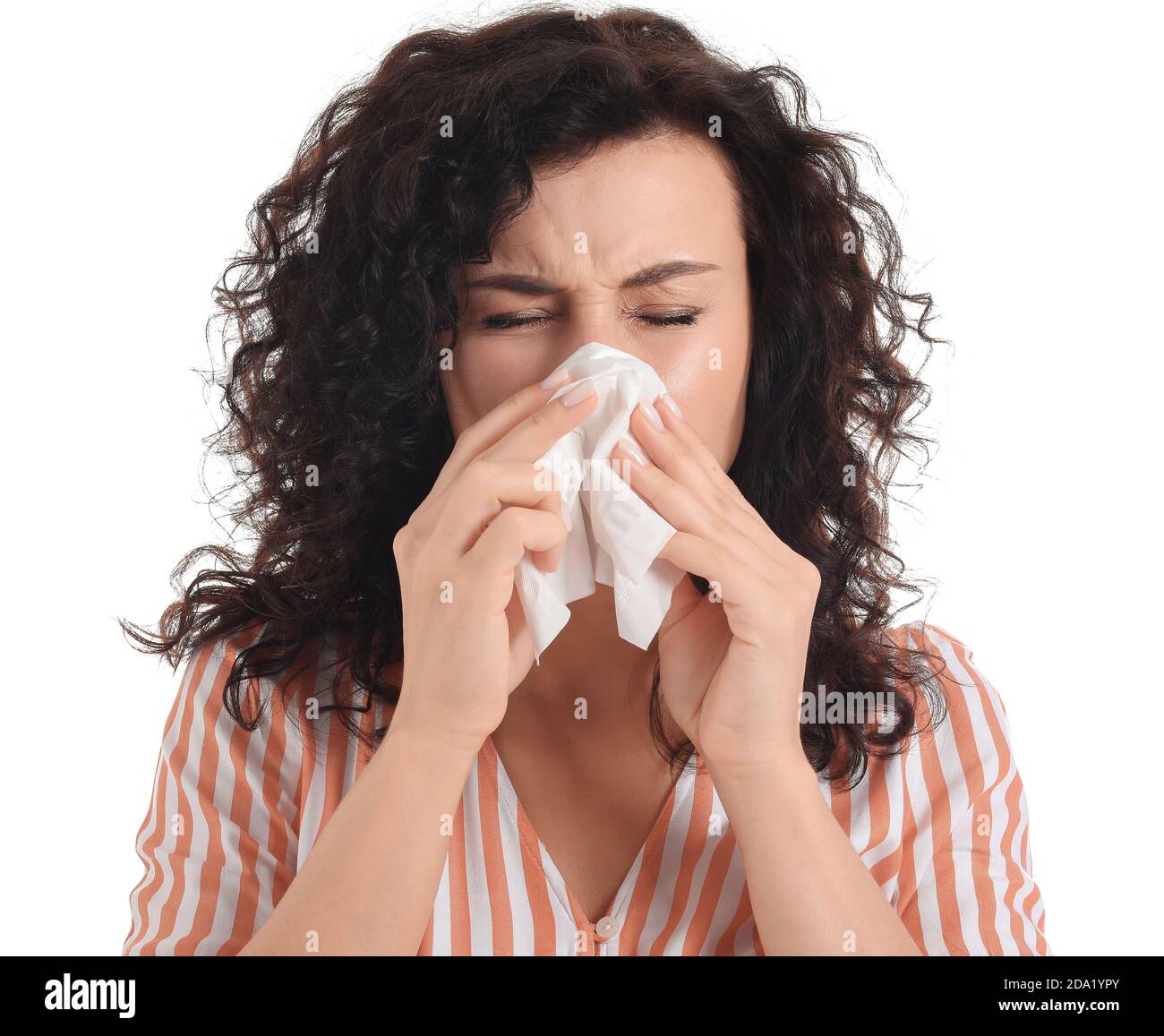 Allergic reaction coughing woman hi-res stock photography and images ...