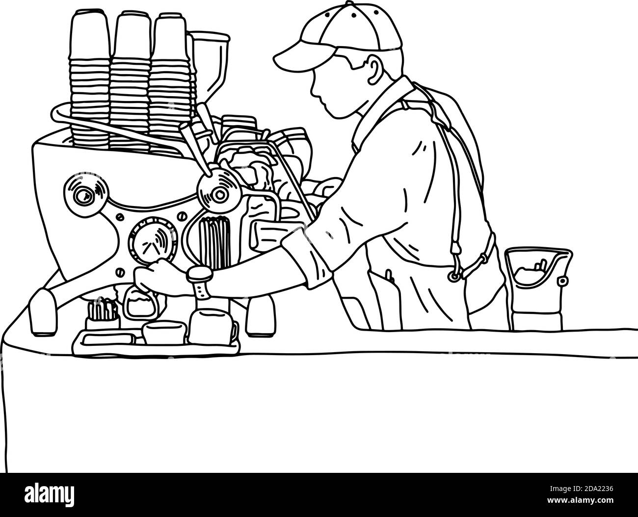 male barista working in his coffee shop vector Stock Vector Image & Art ...