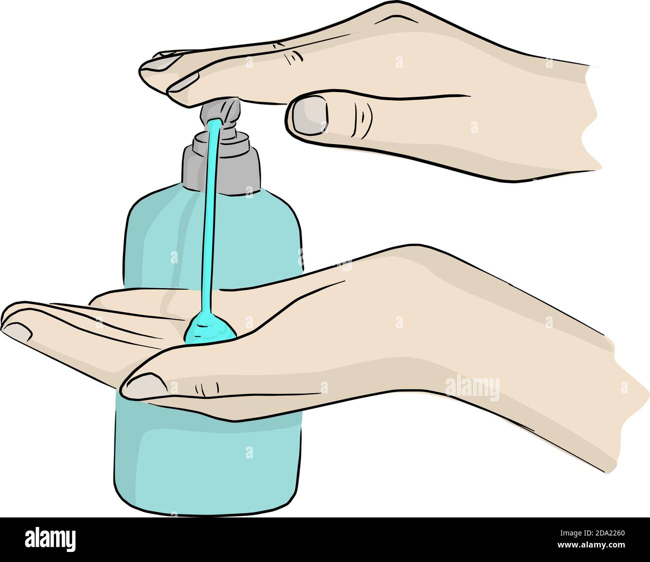 closeup hand using pump gel to clean germs vector Stock Vector Image ...