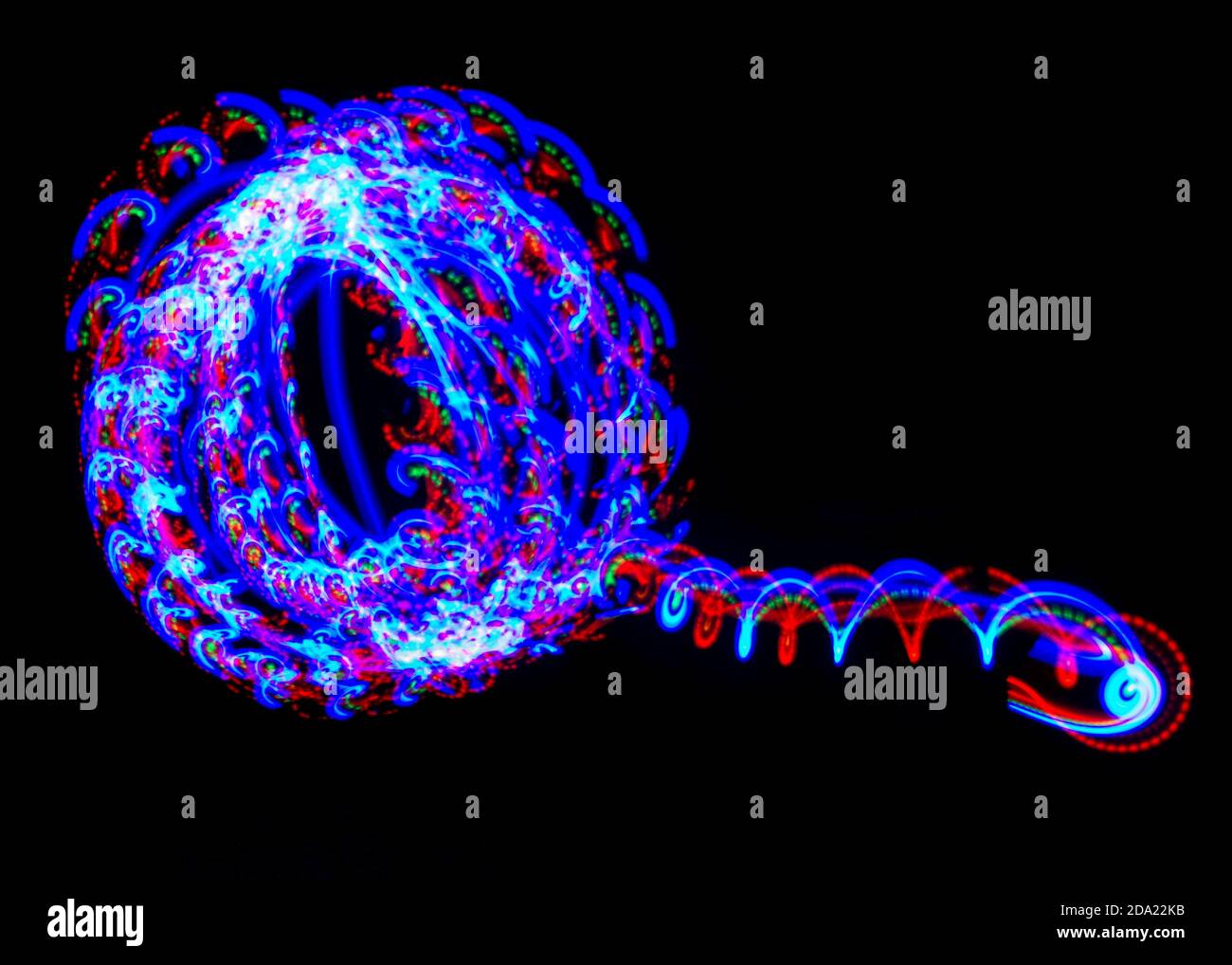 Light painting. Creative shapes created by different light sources ...