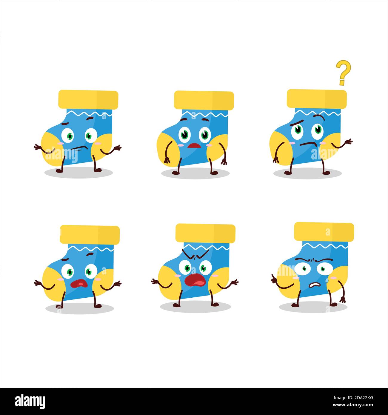 Cartoon character of baby blue socks with what expression Stock Vector ...