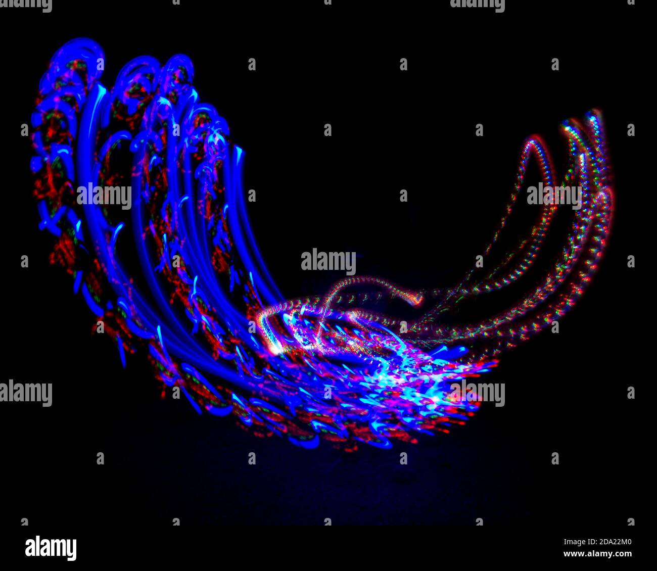Light painting. Creative shapes created by different light sources ...