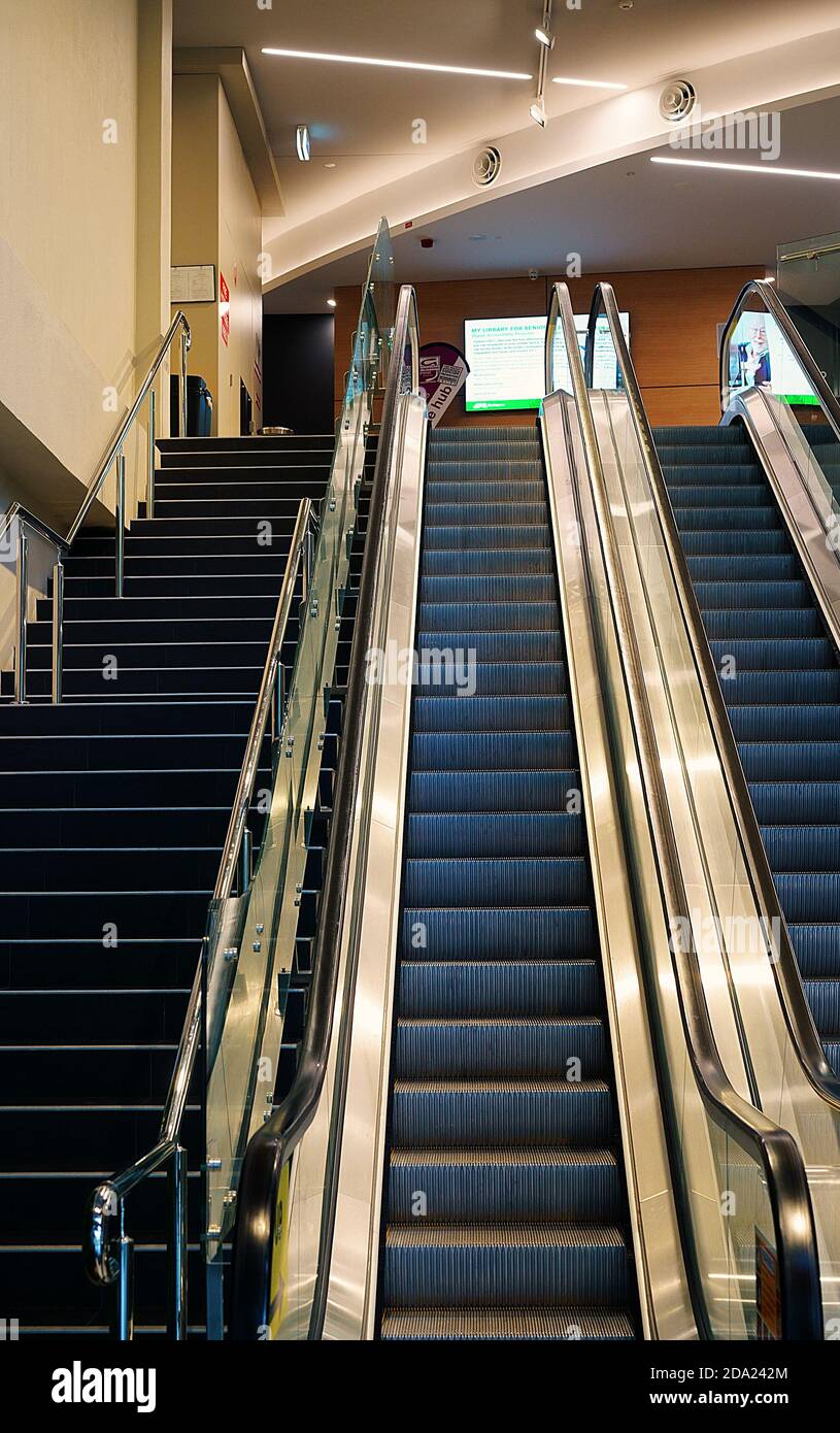 Mackay, Queensland, Australia - November 2019: Escalator into the city ...