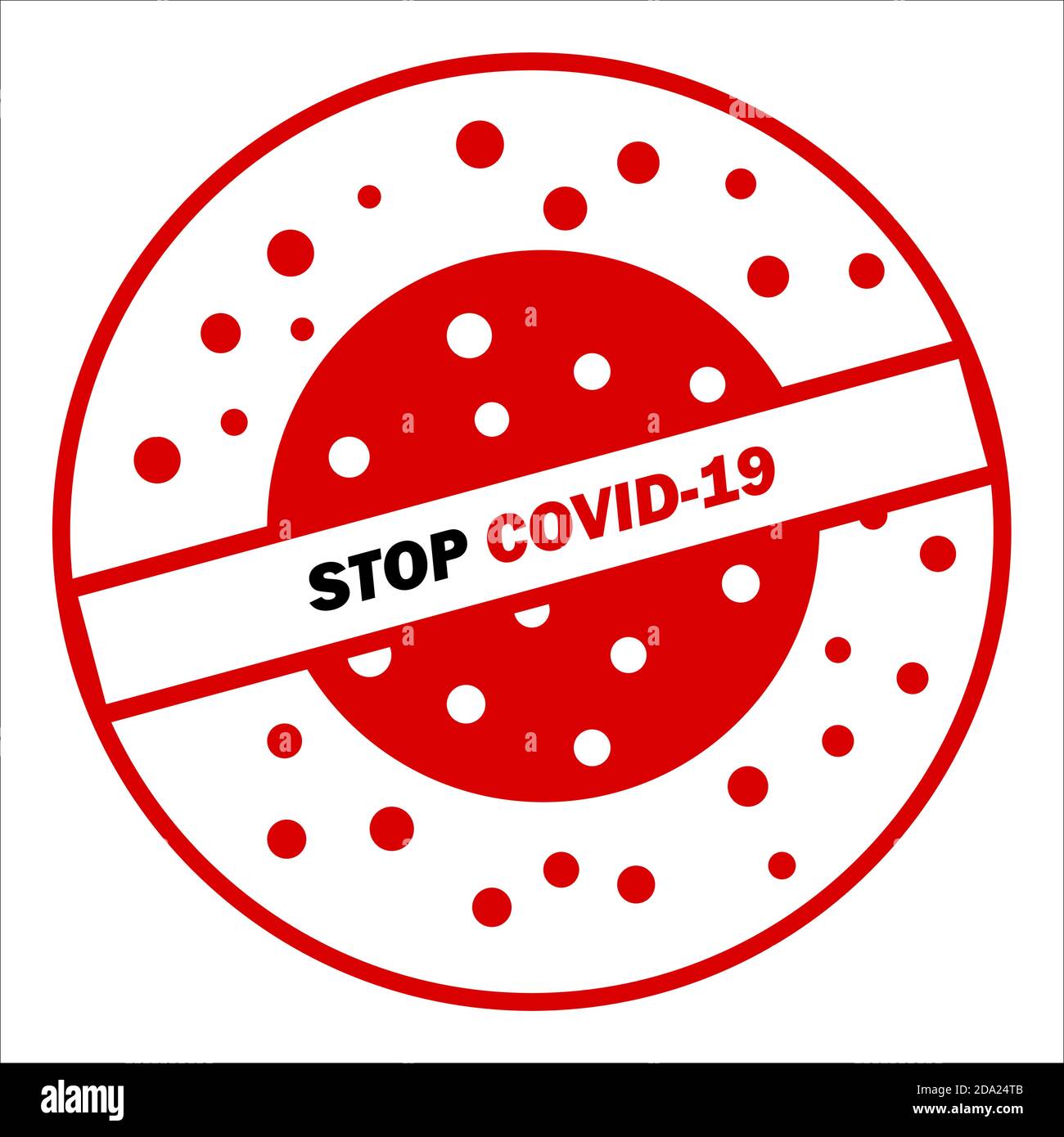 Stop covid-19 slogan. Isolated on white background. Covid sticker ...