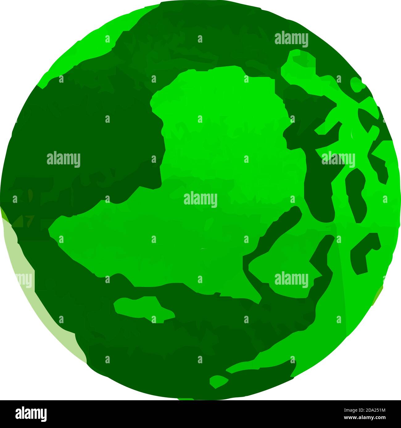 This is a illustration of Green Watercolor-like Illustration of a round ...