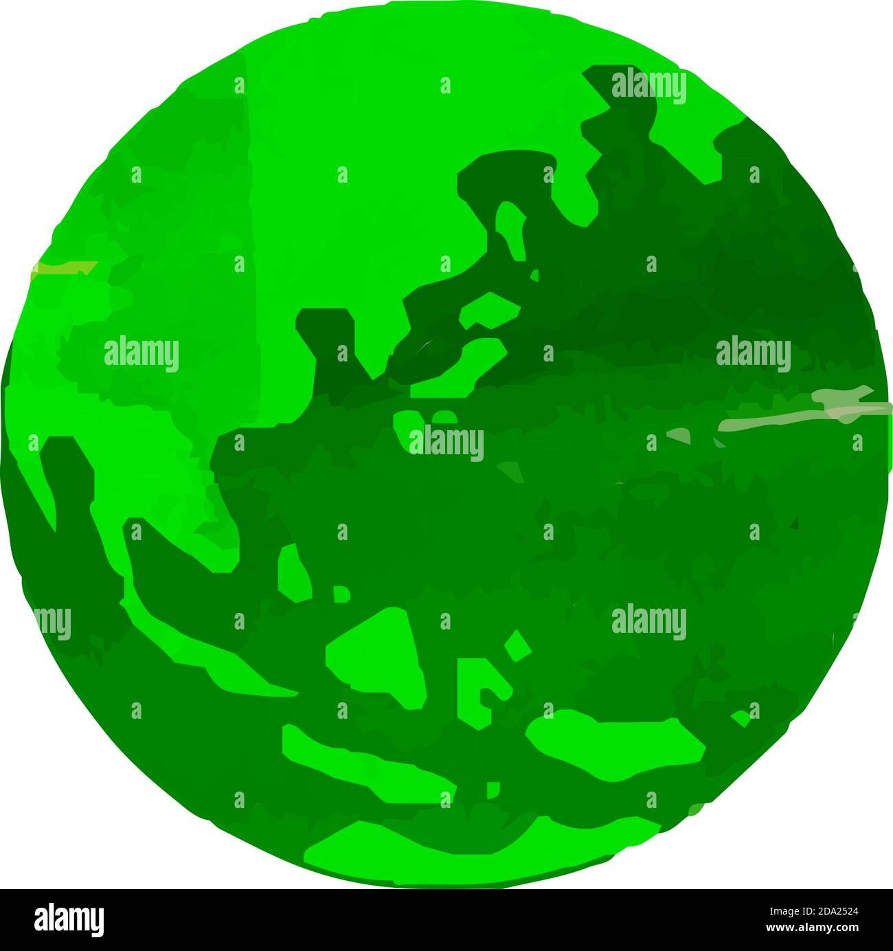 This is a illustration of Green Watercolor-like Illustration of a round ...