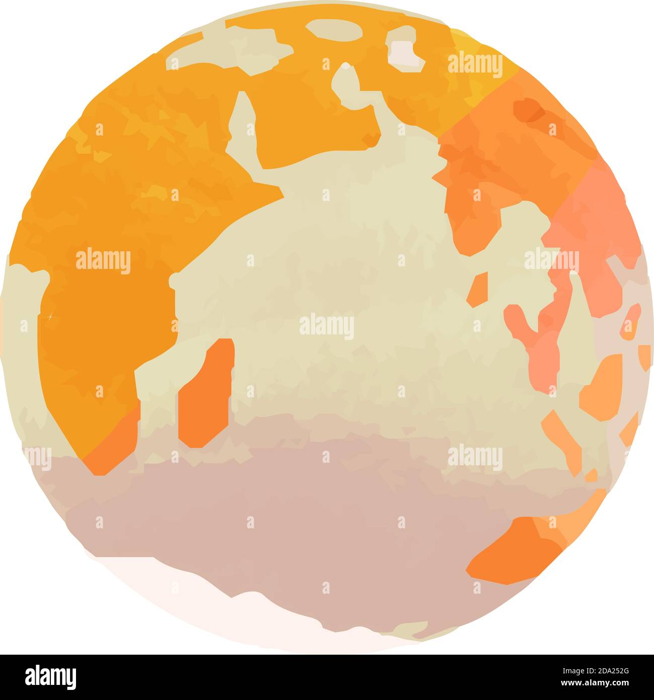 This is a illustration of Warm Watercolor-like Illustration of a round ...