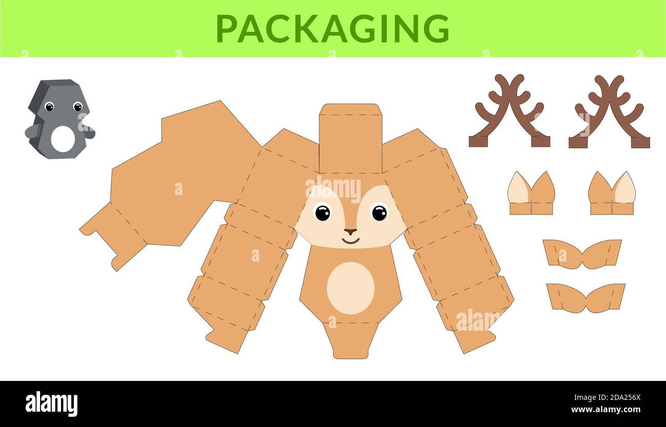 Party favor die cut deer box for birthdays, baby showers for sweets ...