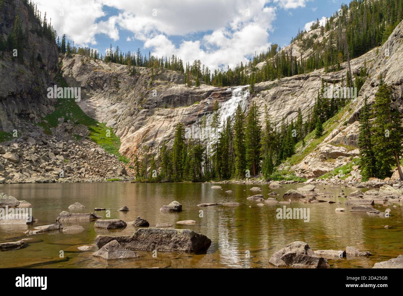 Duggan Lake and the top of Impasse Falls in the East Rosebud Drainage ...