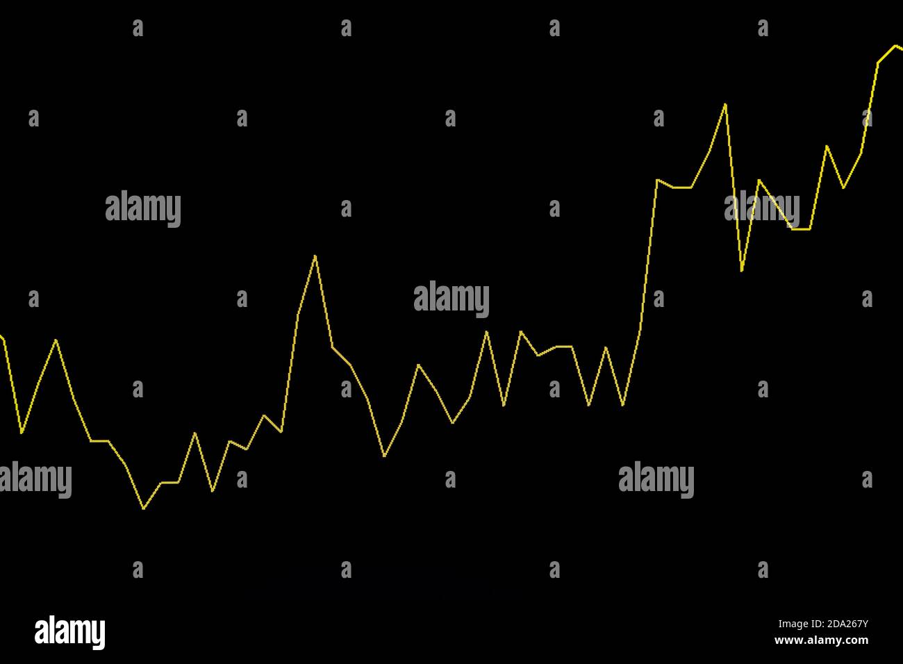 Continuous Uptrend Yellow Stock Chart or Forex Chart on Black ...