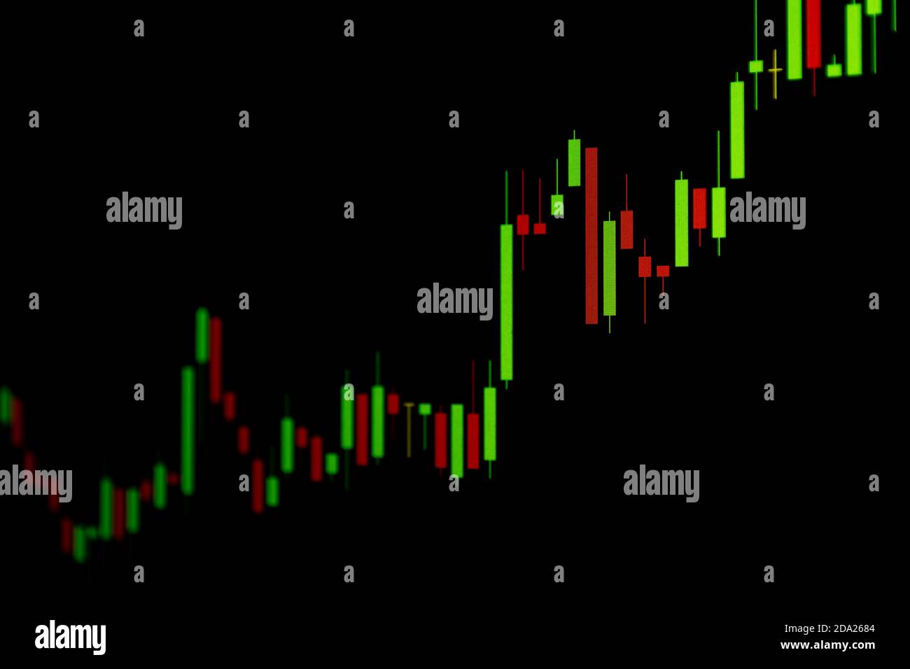 Continuous Bullish Trend Red and Green Stock Chart or Forex Chart on ...