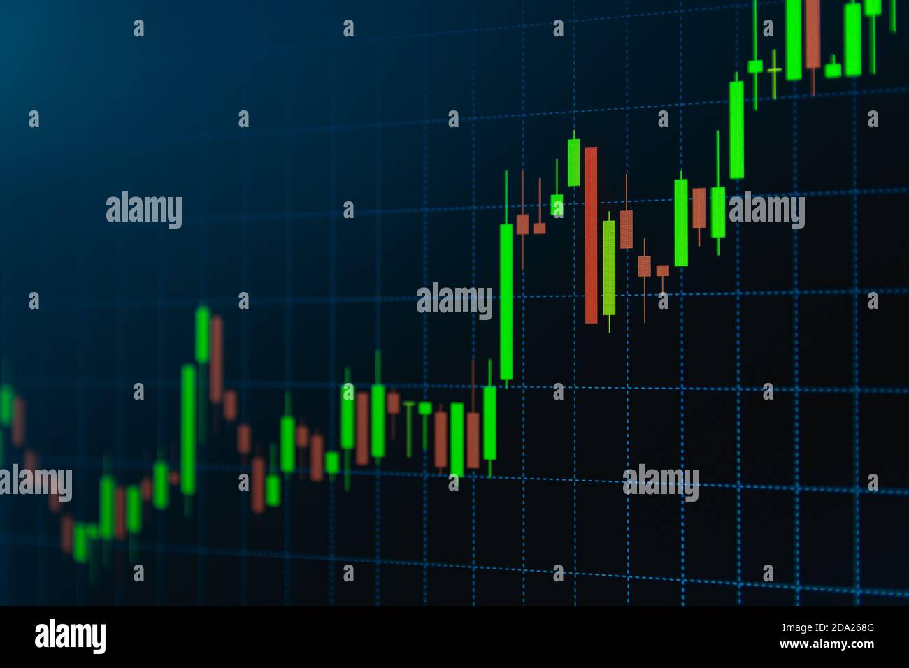 Continuous Bullish Trend Red and Green Stock Chart or Forex Chart and ...