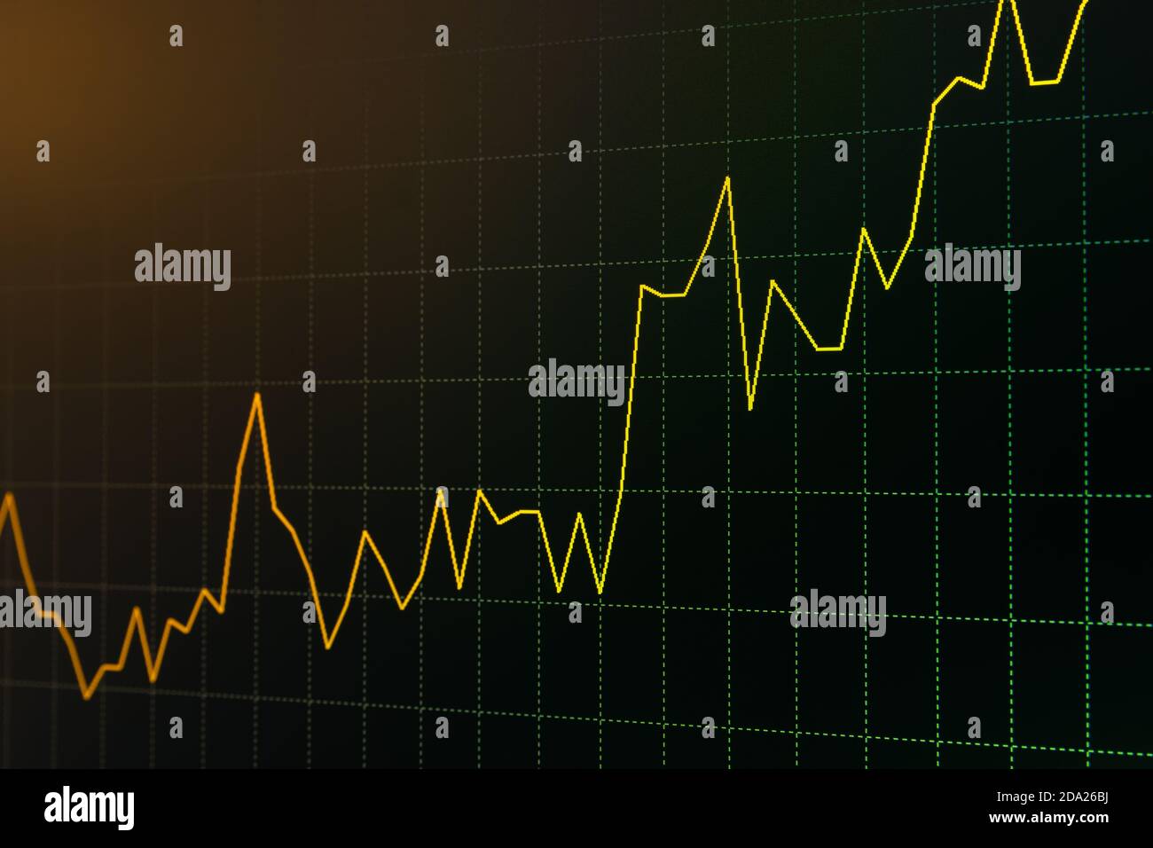 Continuous Bullish Trend Yellow Stock Chart or Forex Chart and Table ...