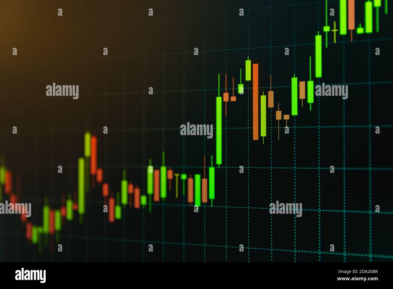 Continuous Bullish Trend Red and Green Stock Chart or Forex Chart and ...