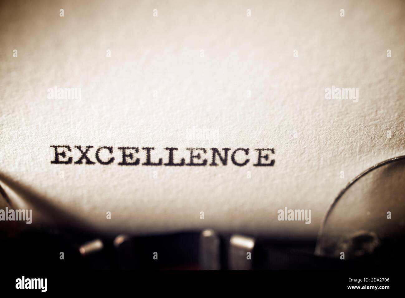 Excellence word written with a typewriter Stock Photo - Alamy