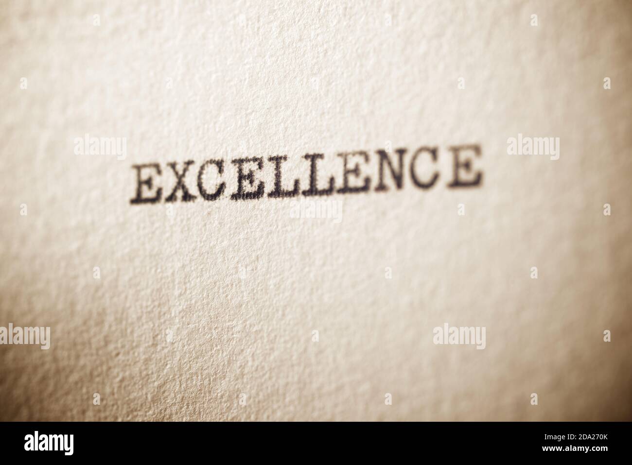 Excellence word written with a typewriter Stock Photo - Alamy