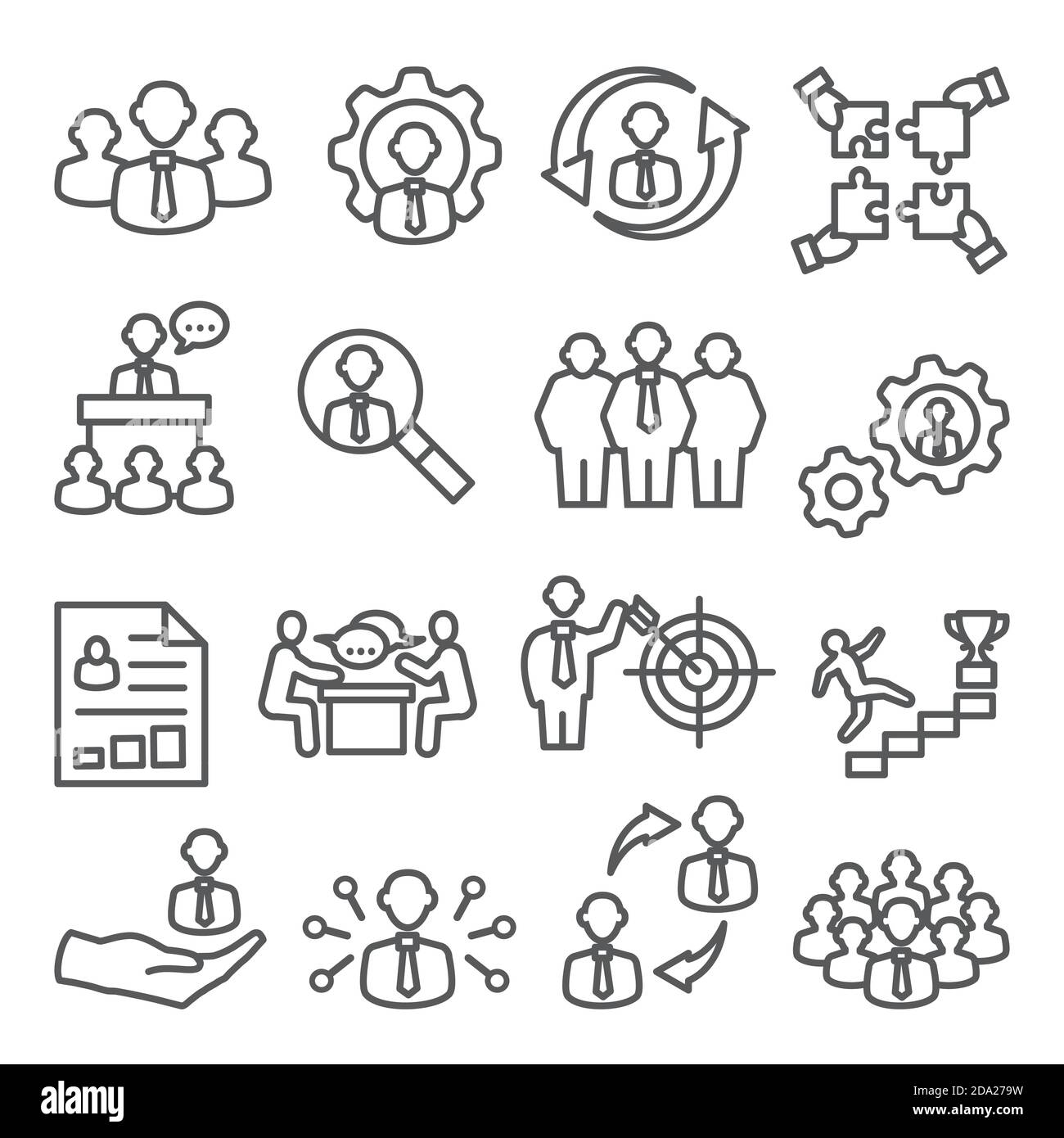 Employee line icons Business and Management Icons Stock Vector Image ...