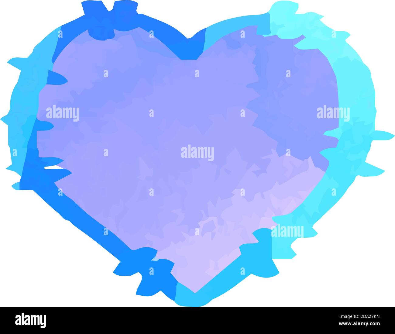 This is a illustration of Cold Watercolor-like handwriting Cute heart ...