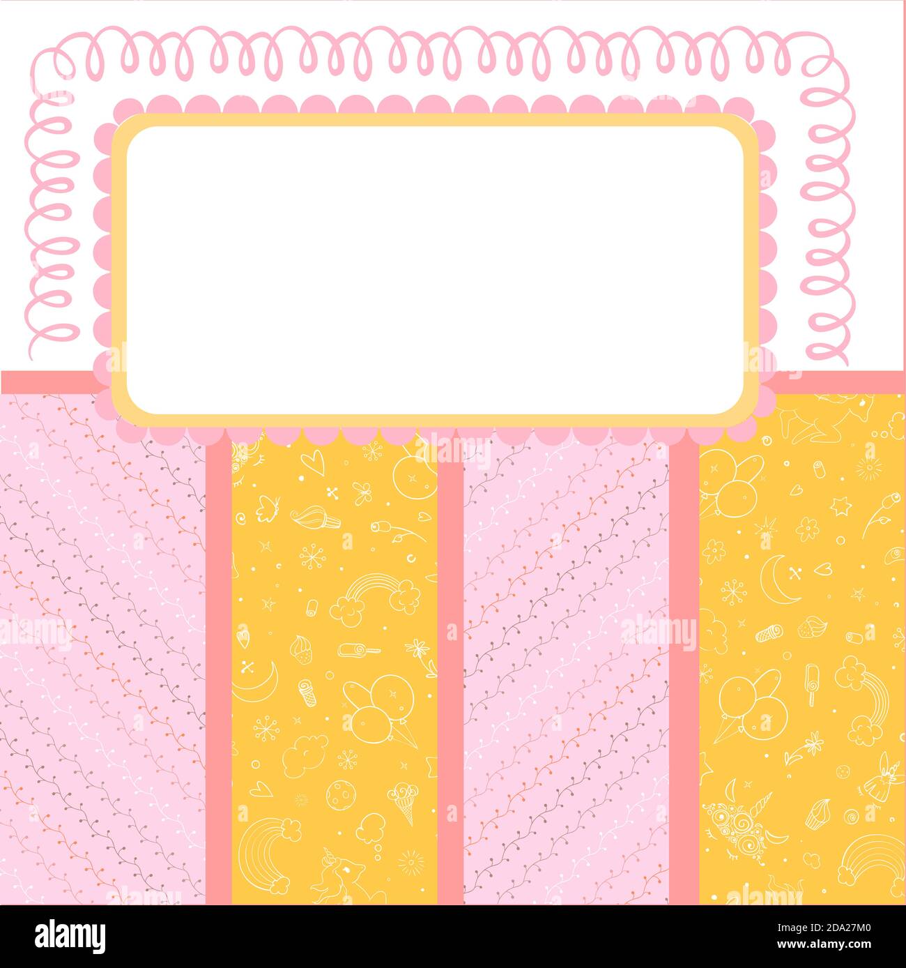 Design template for cute invitation card. Template for scrapbooking ...