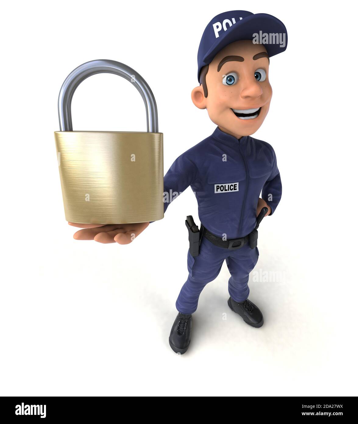 Fun 3D illustration of a cartoon Police Officer Stock Photo - Alamy
