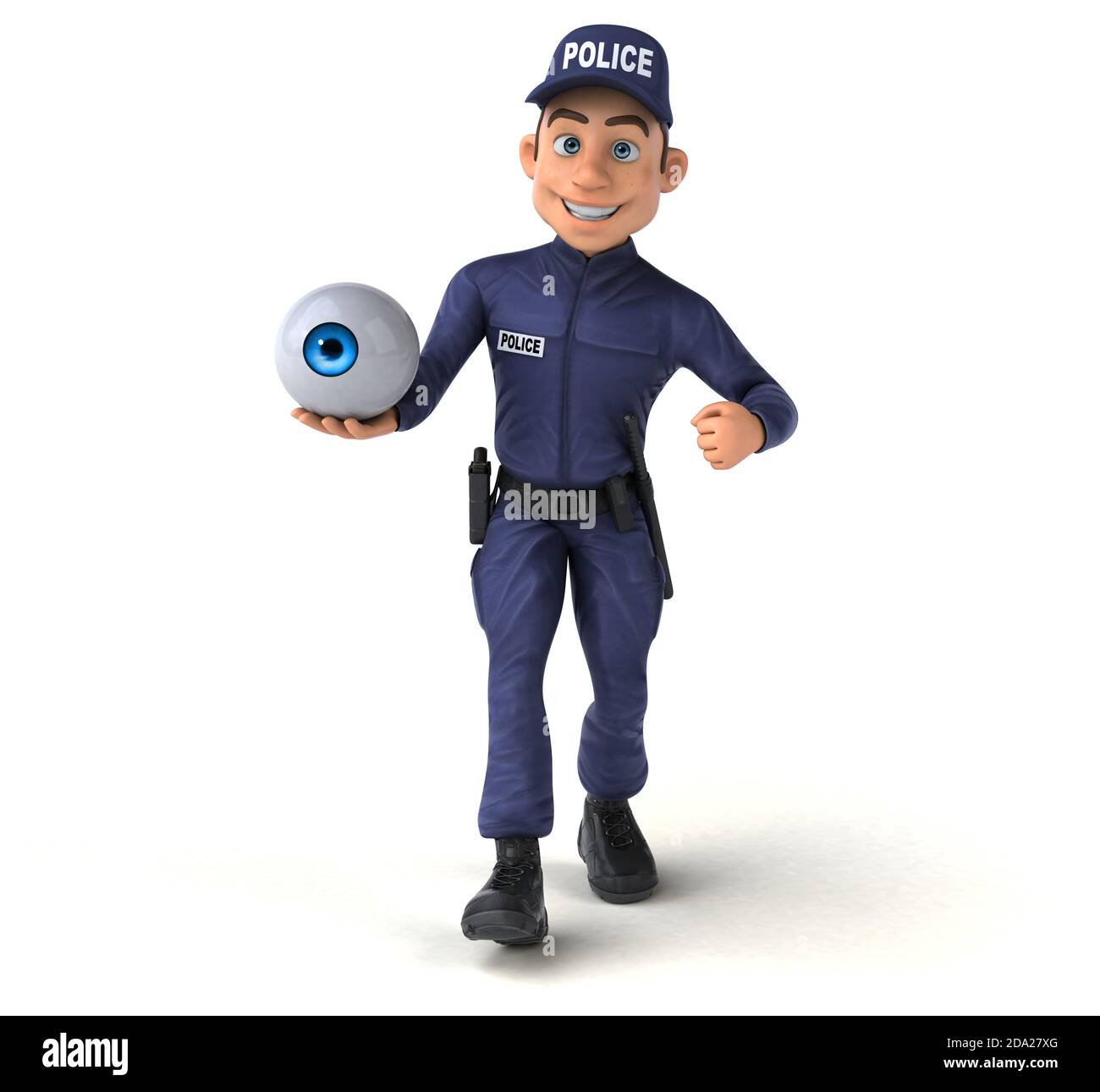 Fun 3D illustration of a cartoon Police Officer Stock Photo - Alamy