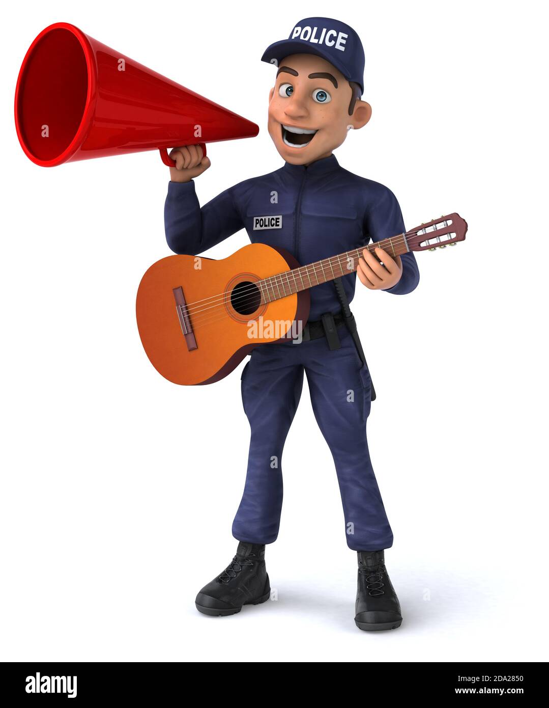 Fun 3D illustration of a cartoon Police Officer Stock Photo - Alamy