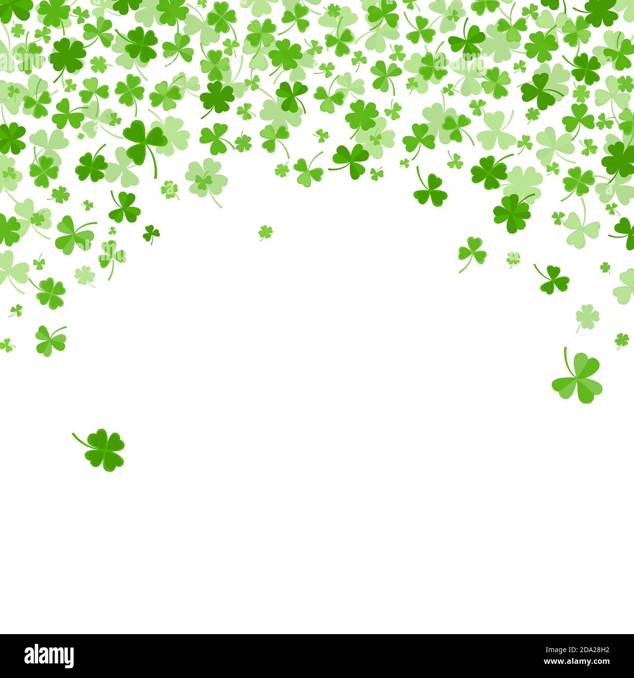 Shamrock or clover leaves flat design green backdrop pattern vector ...