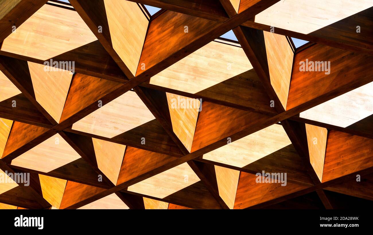 Roofing Construction. Wooden Roof Frame House Construction. Abstract ...