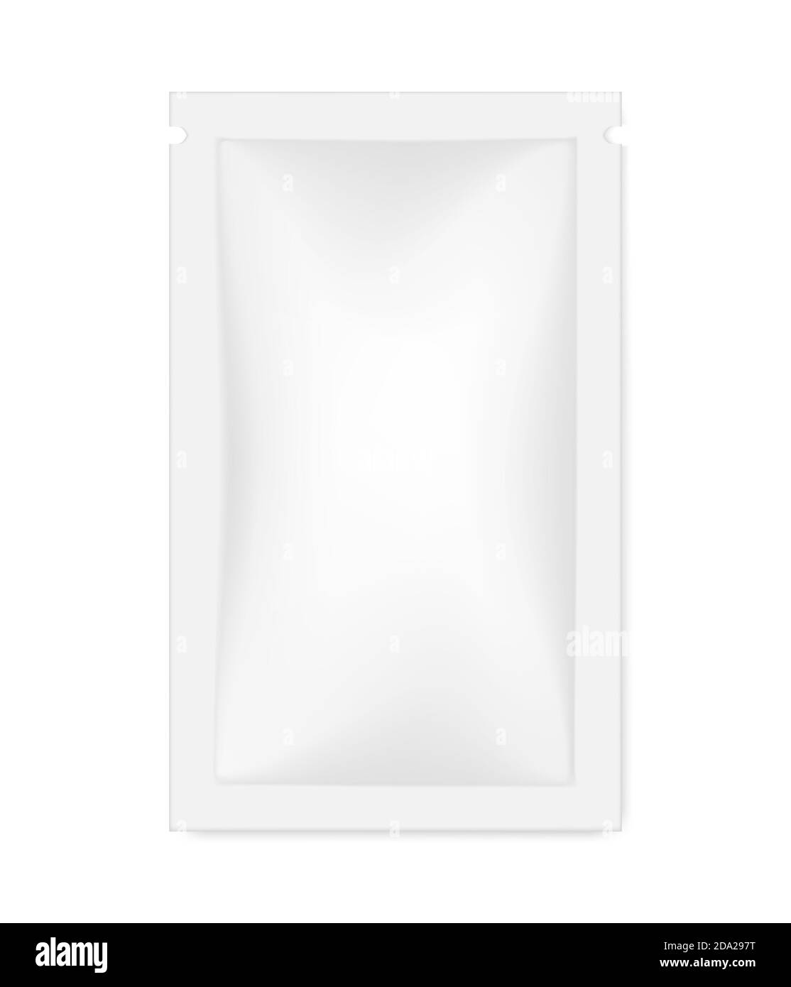 Blank white sachet package, realistic vector mockup Stock Vector Image ...
