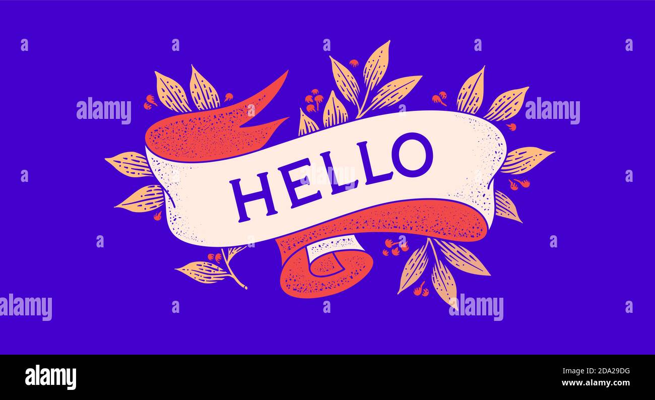 Hello. Retro greeting card Stock Vector Image & Art - Alamy