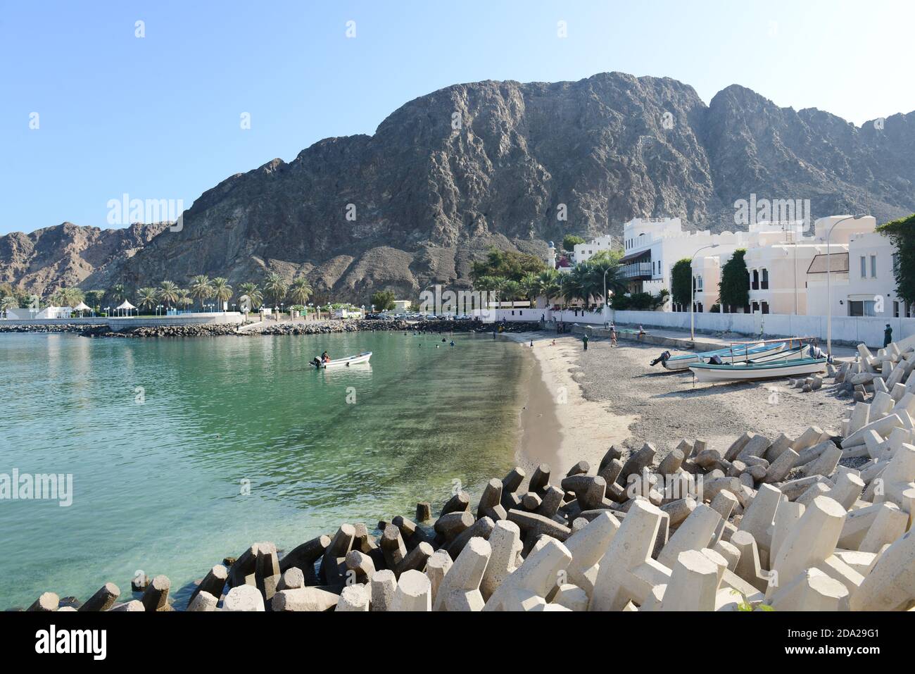 Kalbuh coastline along the Corniche between old Muscat and Mutrah in ...