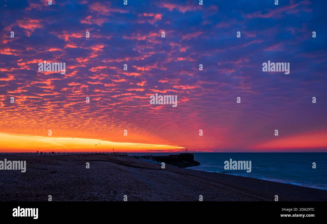 Dawn sea red blue hi-res stock photography and images - Alamy
