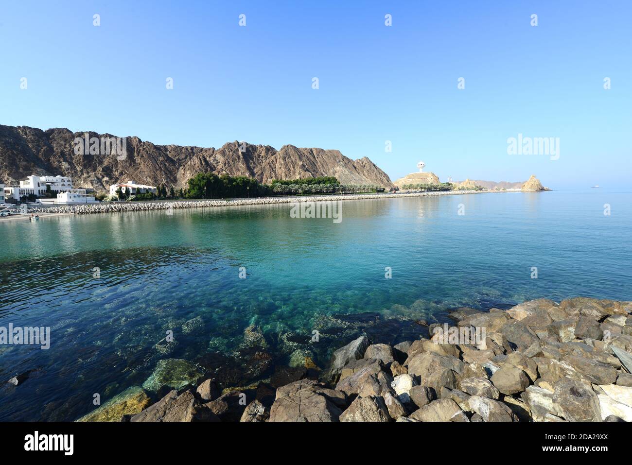 Kalbuh coastline along the Corniche between old Muscat and Mutrah in ...
