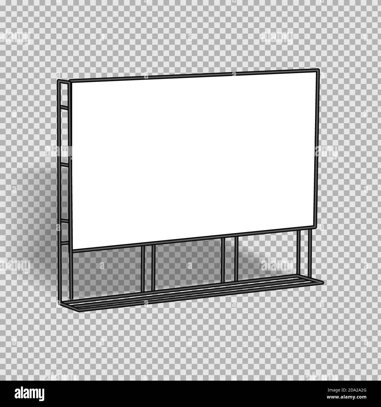 White vector advertising banner. Square banner, with metal construction ...