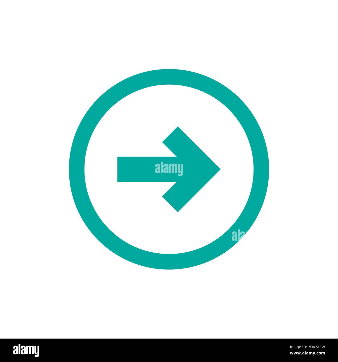 blue right squared arrow in blue circle icon. Isolated on white ...